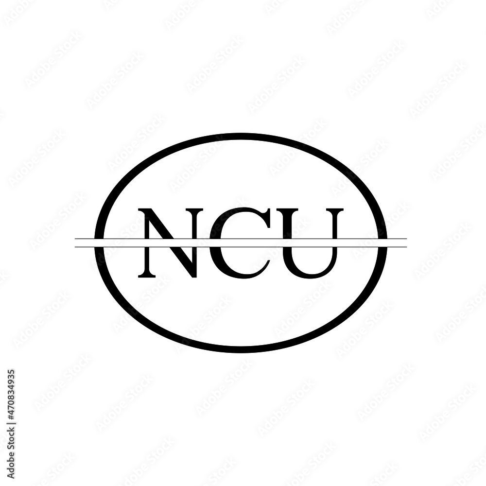 NCU letter logo design with white background in illustrator, vector ...