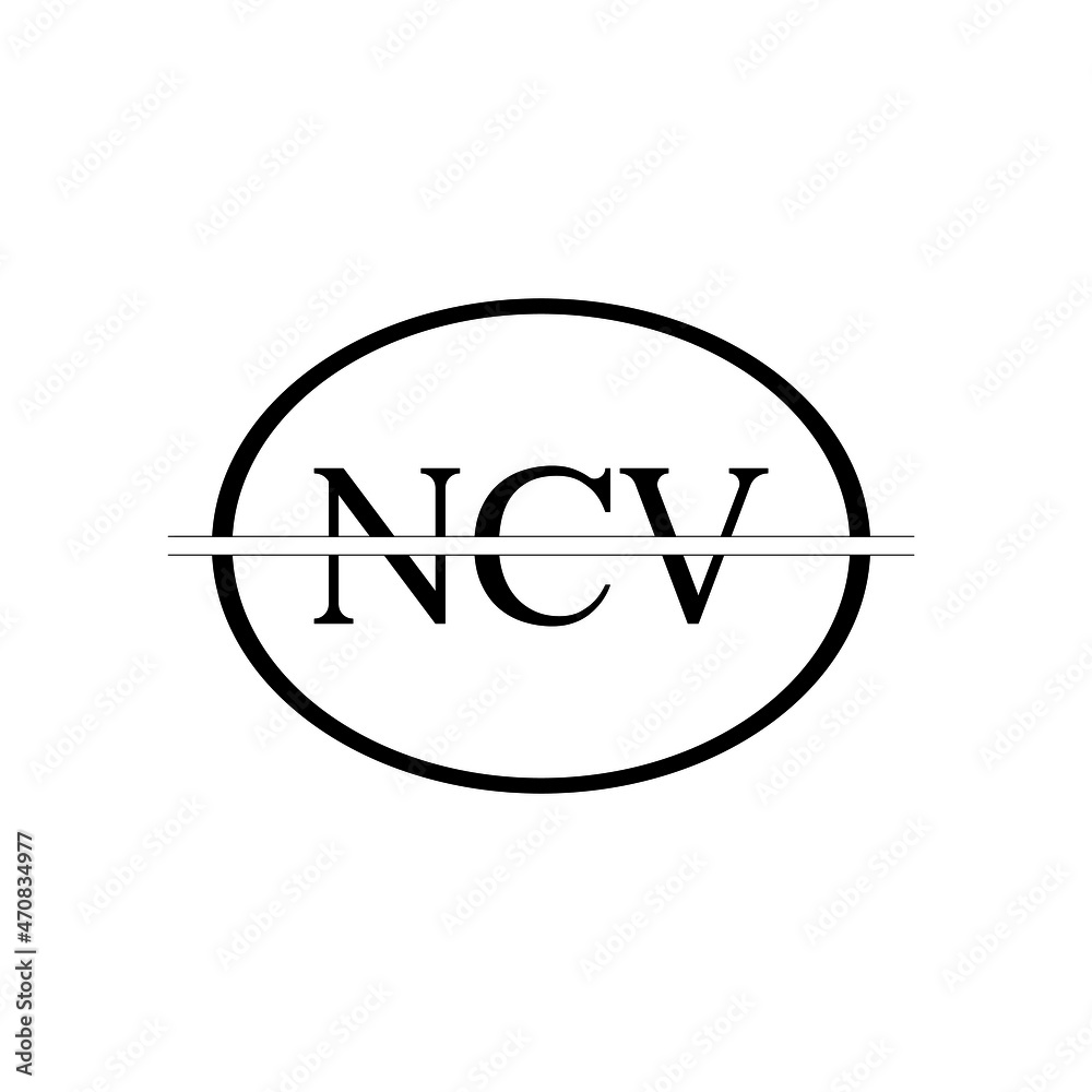 Image vectorielle Stock NCV letter logo design with white background in ...