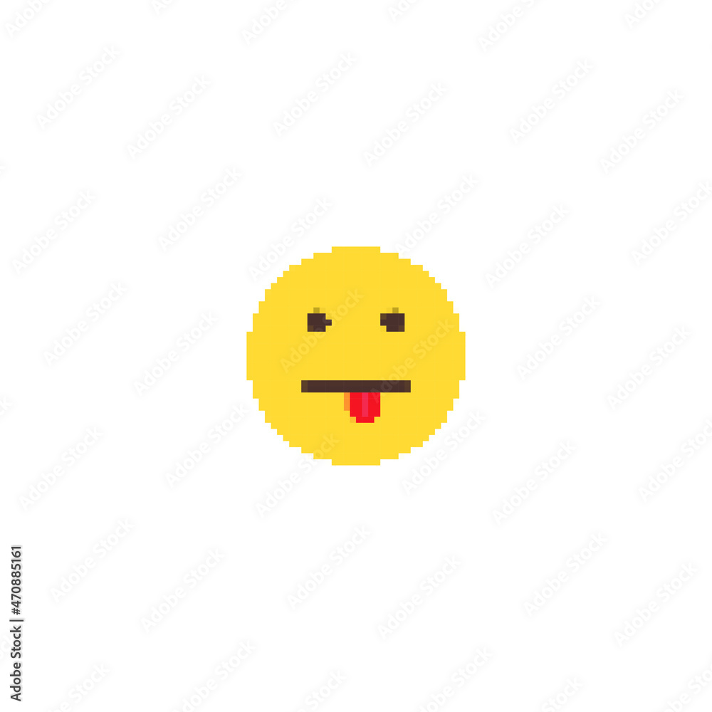 silly emoticon pixel art icon Stock Vector | Adobe Stock