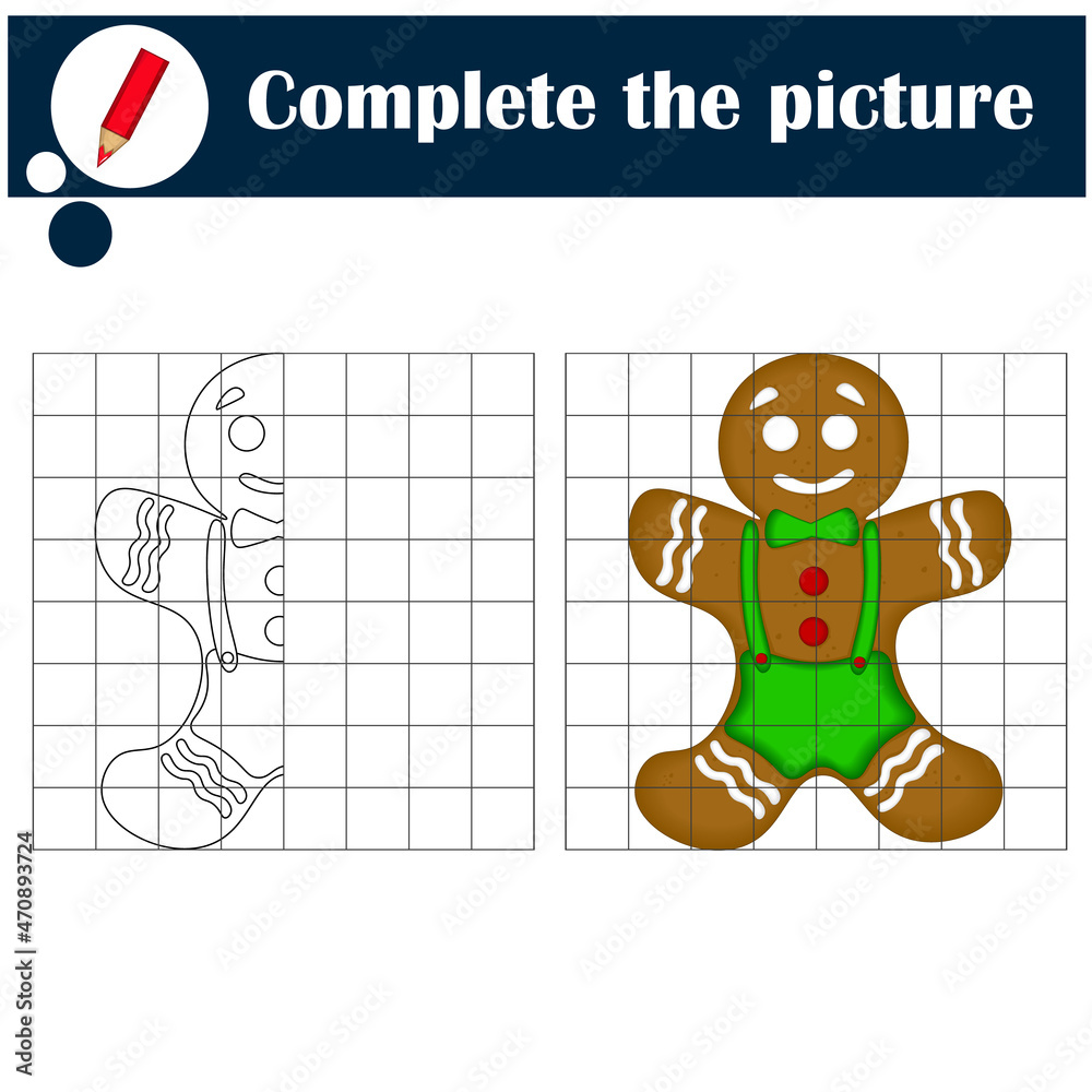Copy the grid game, complete the educational game for kids. Printable ...