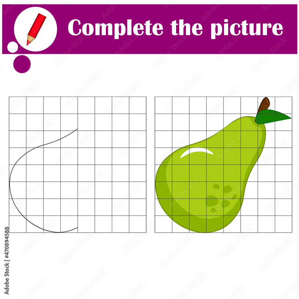 Copy the grid game, complete the educational game for kids. Printable ...