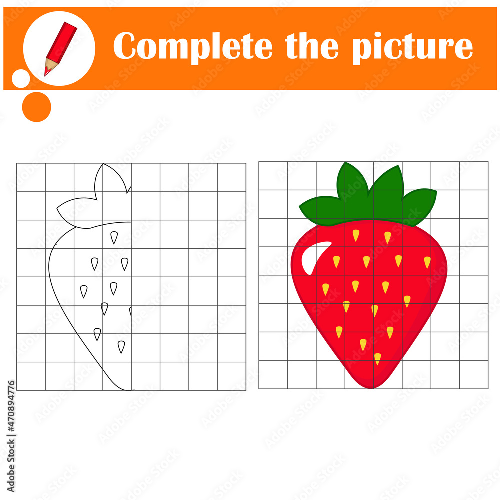 Copy the grid game, complete the educational game for kids. Printable ...