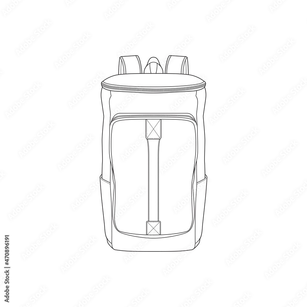 Backpack outline drawing vector, Backpack in a sketch style, trainers ...