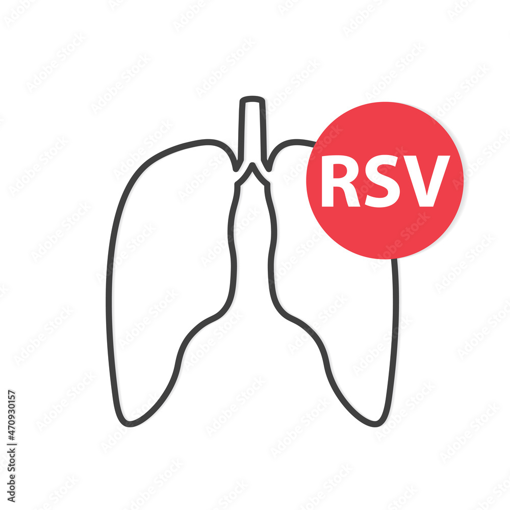 RSV (Respiratory Syncytial Virus) and lung icon- vector illustration の Stock ベクター | Adobe Stock