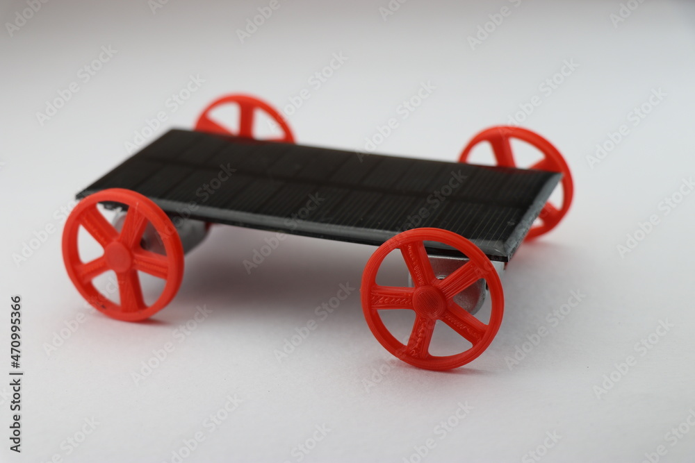 Working model solar power car made using dc motor, solar panel and 3d ...