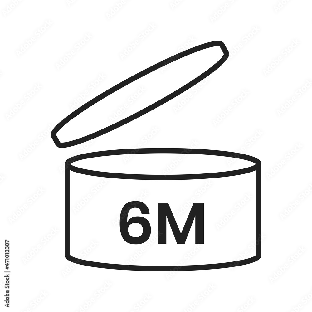6m period after open pao icon sign flat style design vector ...