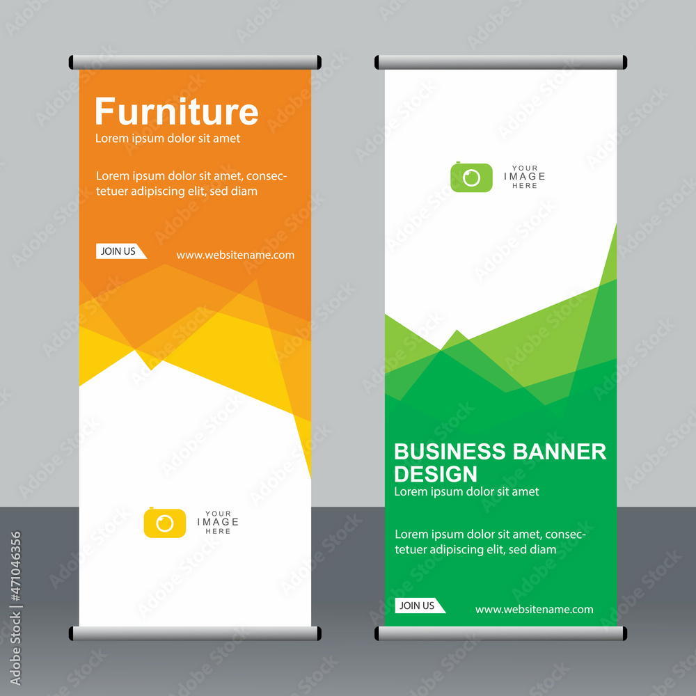 Abstract banner roll up set, standee banner template, Modern banner ...
