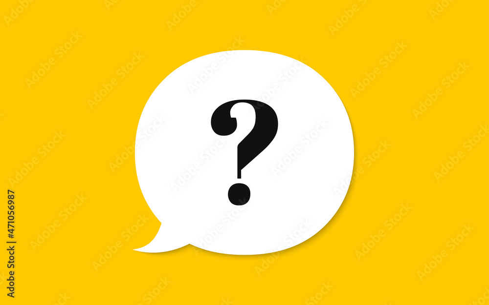 Question mark speech bubble. A speech bubble with the question mark ...