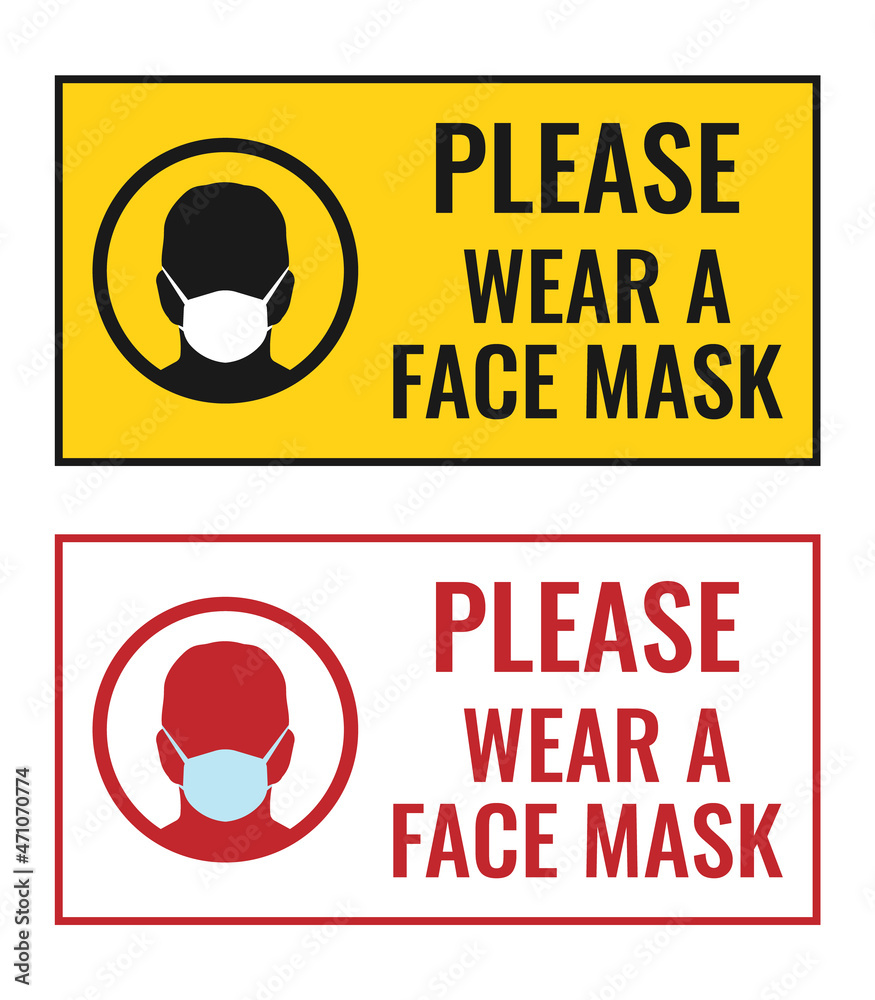 Vector de Stock No entry without face mask sign, please wear a face ...