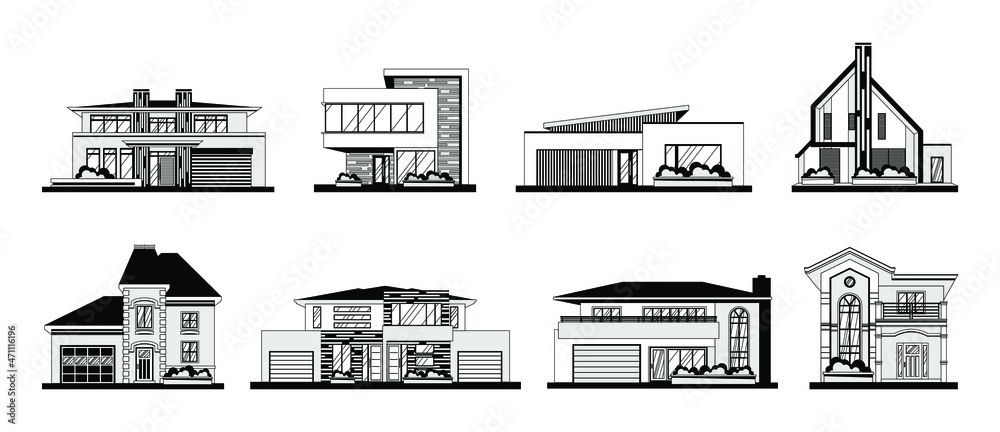 Vector illustration of a house on a white background. Sweet home. Icons ...