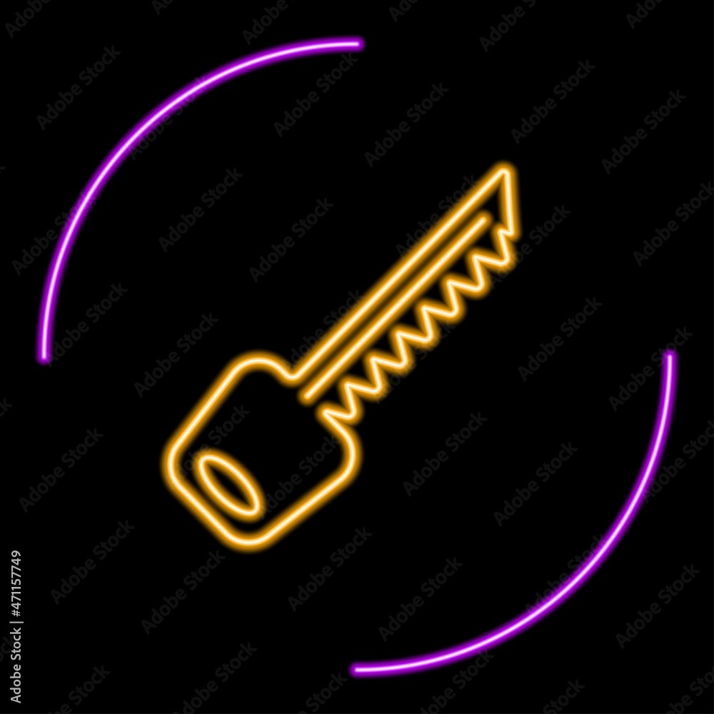 key neon sign, modern glowing banner design, colorful modern design ...