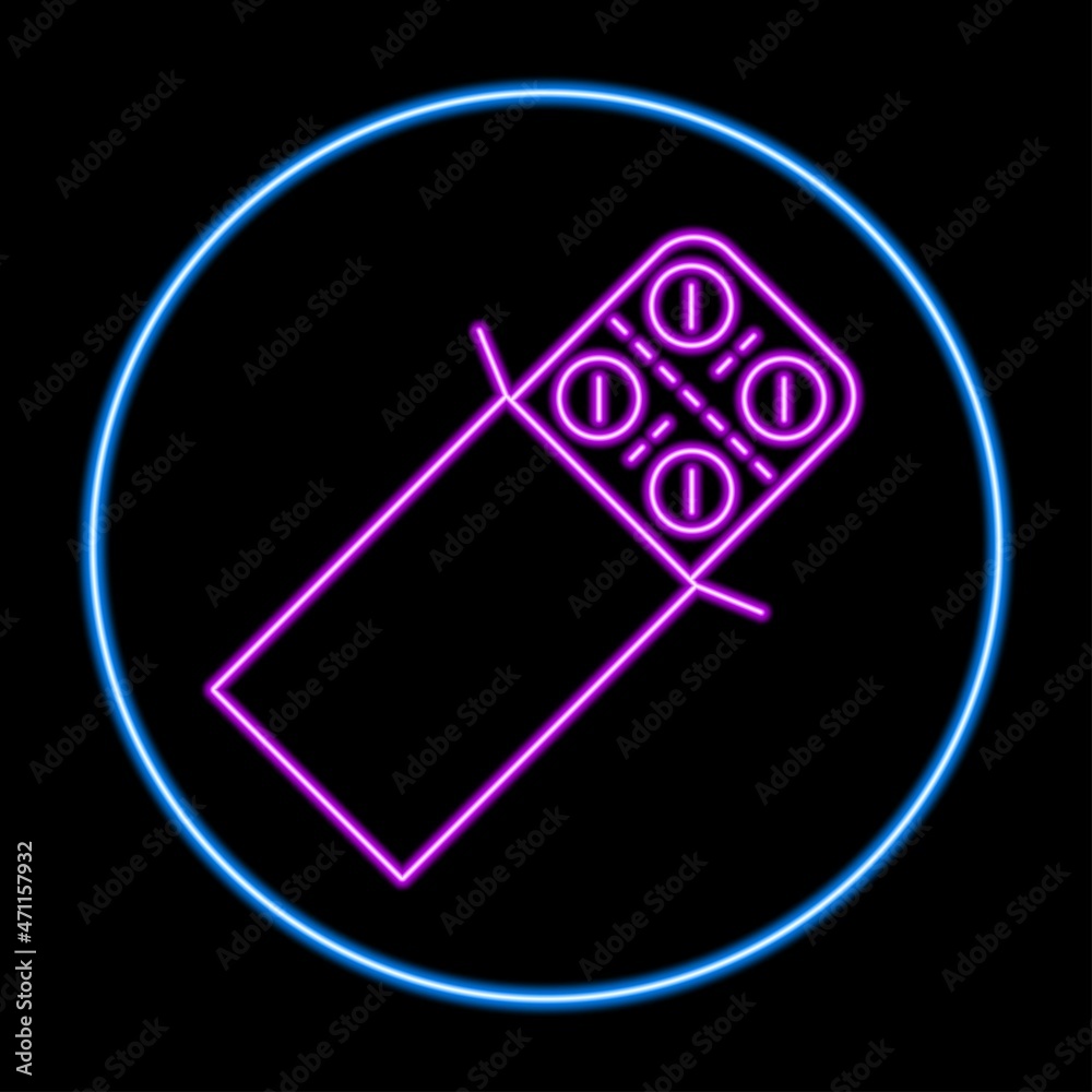 pills neon sign, modern glowing banner design, colorful modern design ...
