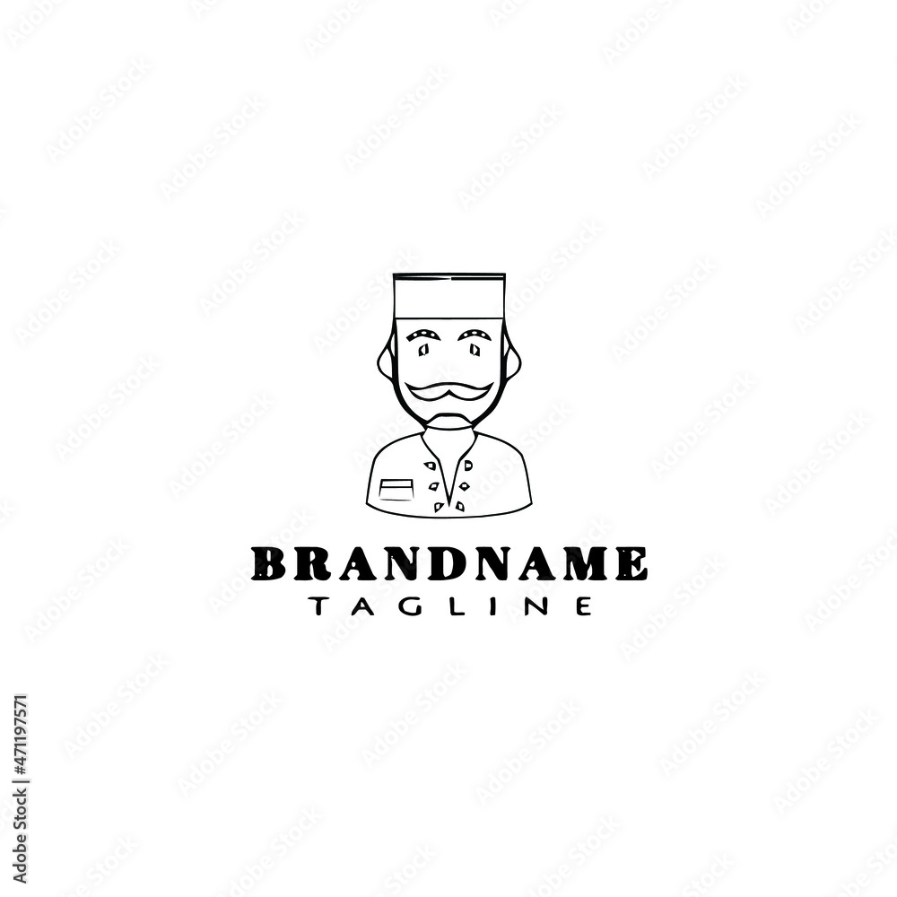 concierge logo cartoon icon cute template black isolated vector ...