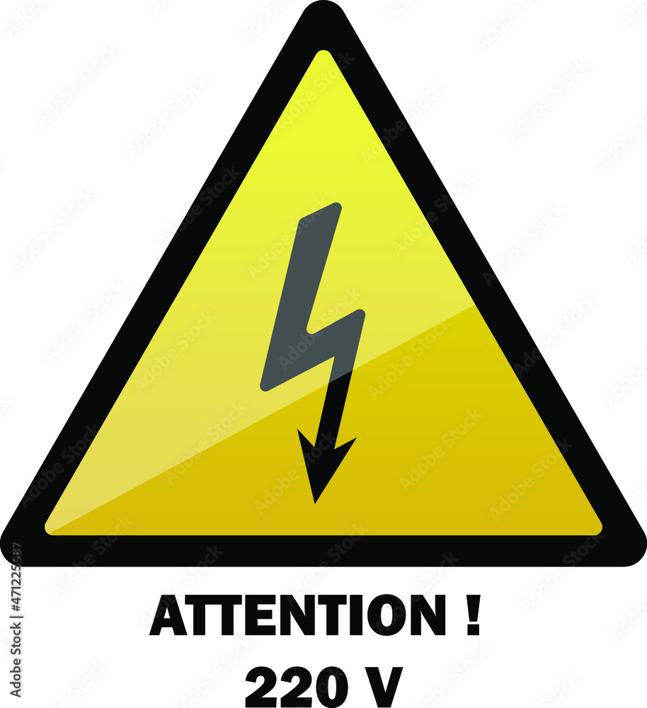 Sign of attention high voltage 220 V. Danger symbol. Vector ...