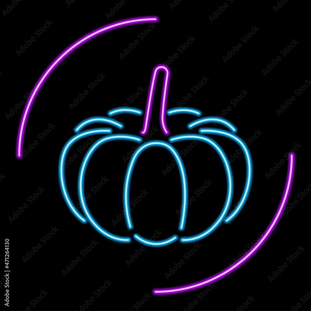 pumpkin neon sign, modern glowing banner design, colorful modern design ...
