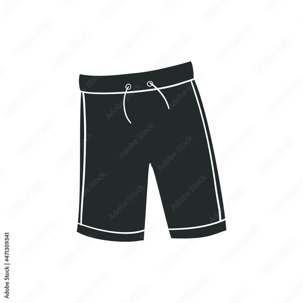 Basketball Shorts Icon Silhouette Illustration. Sport Clothes Vector ...