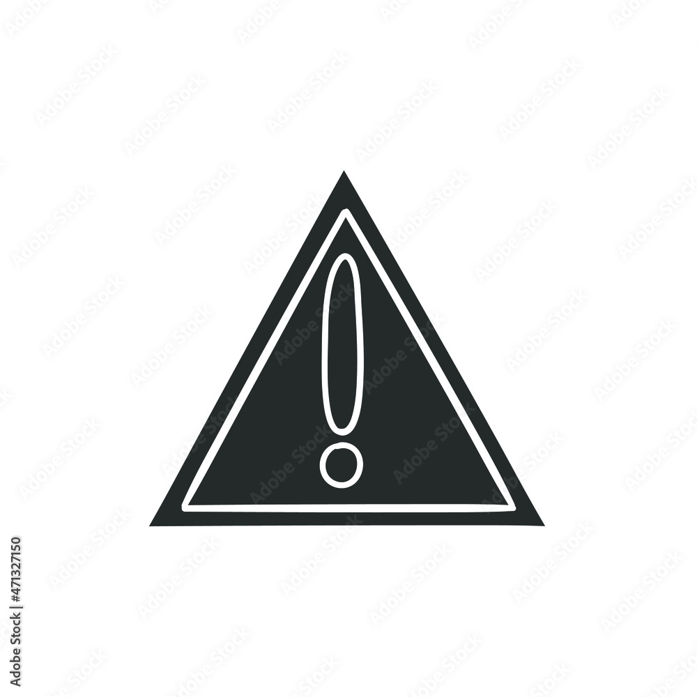 Exclamation Mark Icon Silhouette Illustration. Caution Vector Graphic ...