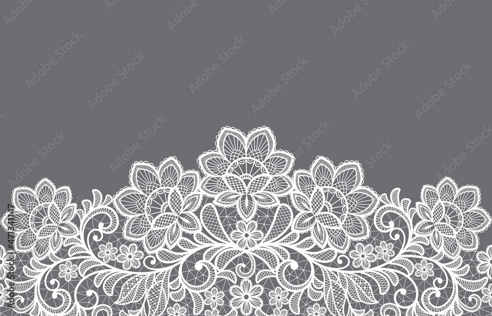 lace seamless flowers decoration element. lace ribbon Stock Vector ...