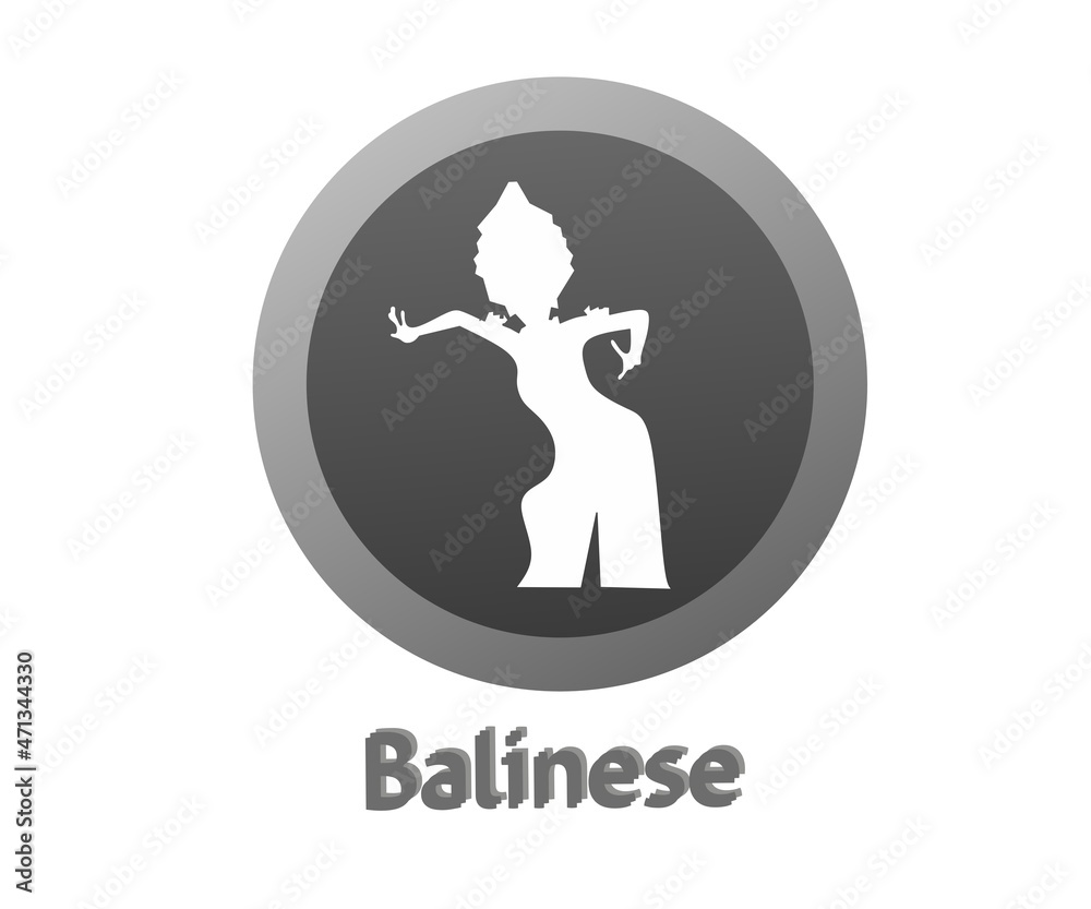 Balinese dancer logo. icon Balinese dancer. Welcome to Bali. Vector ...