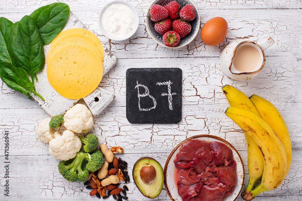 Natural sources of vitamin B7 biotin Stock Photo | Adobe Stock