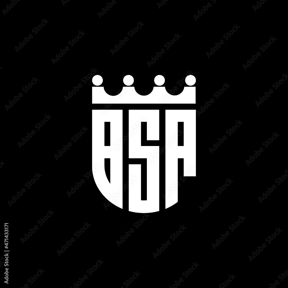 Stock-Vektorgrafik „BSA letter logo design with black background in ...