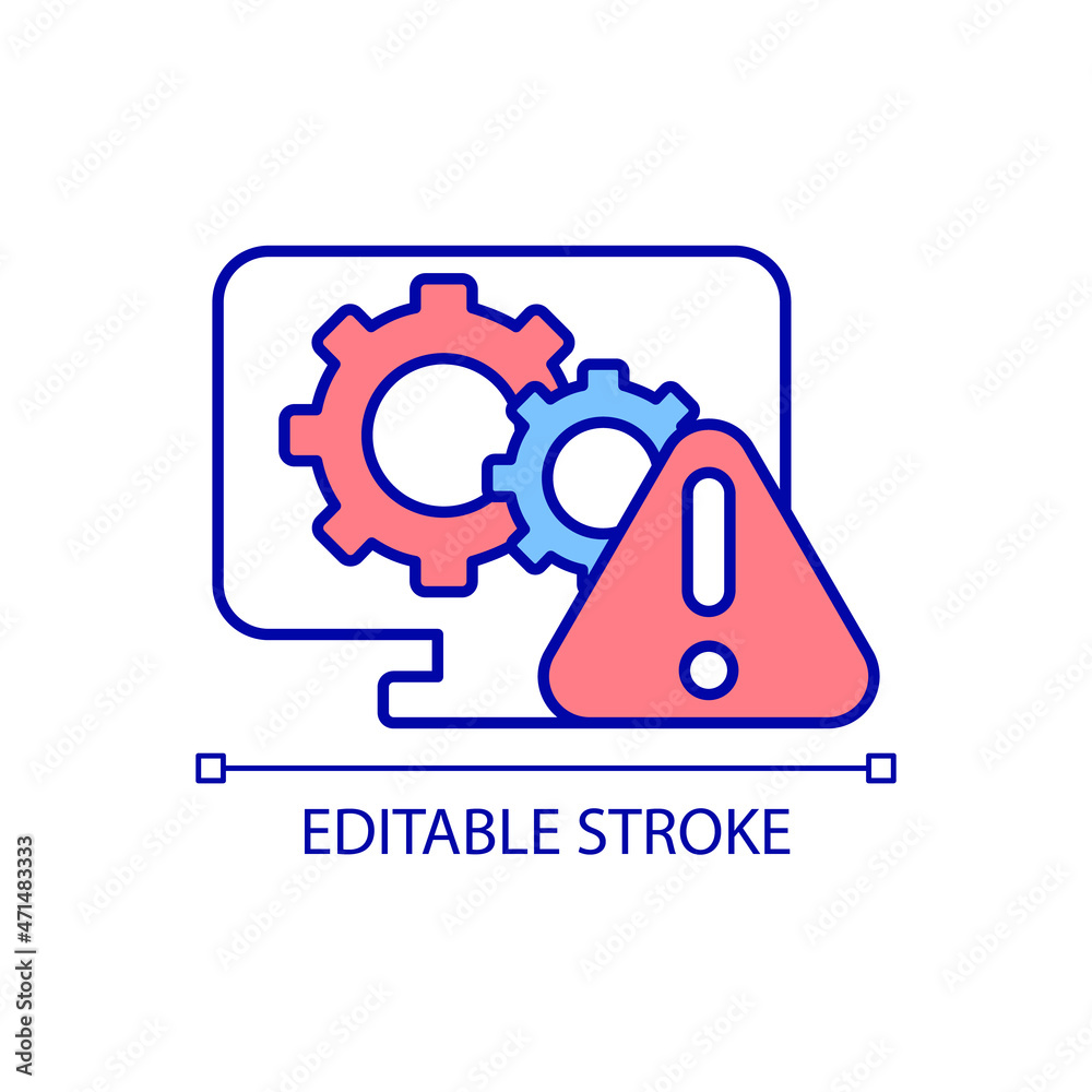 Vector de Stock Detecting computer hardware errors RGB color icon ...