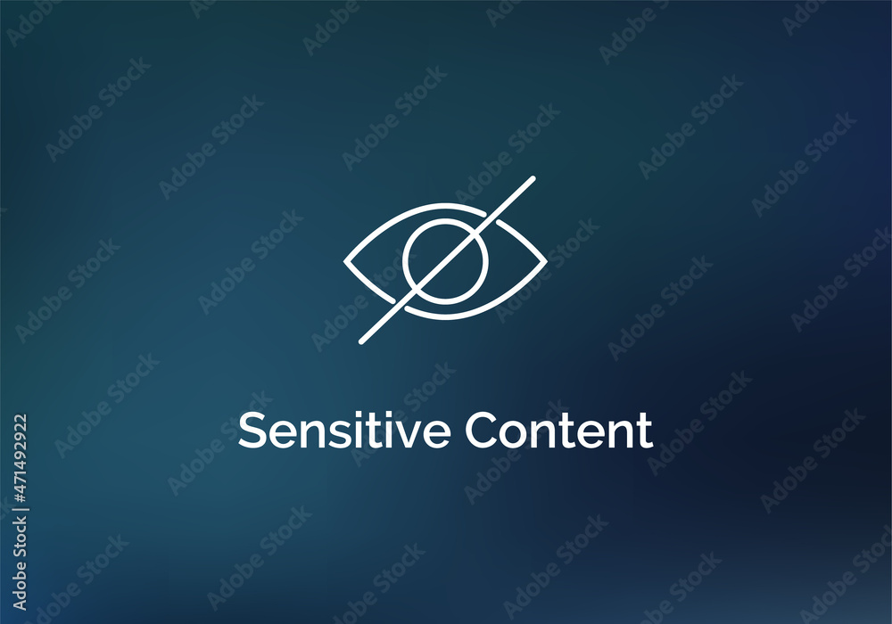 Stock-Vektorgrafik „Sensitive content warning icon. Eye vector sensitive content explicit porn ...