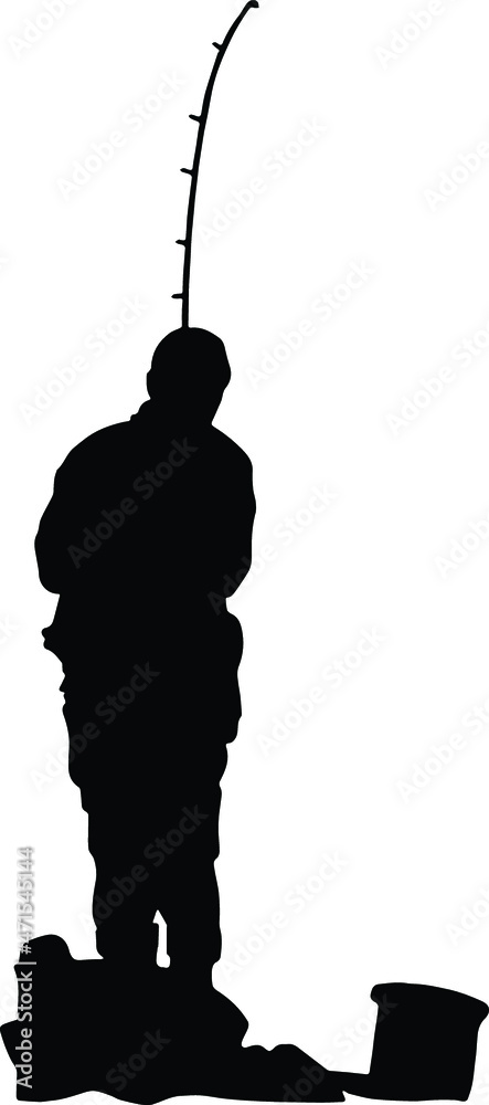Fisherman Silhouettes SVG Fishing SVG Fisher Silhouette Stock Vector ...