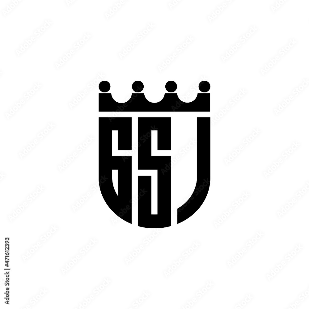 GSJ letter logo design with white background in illustrator, vector ...