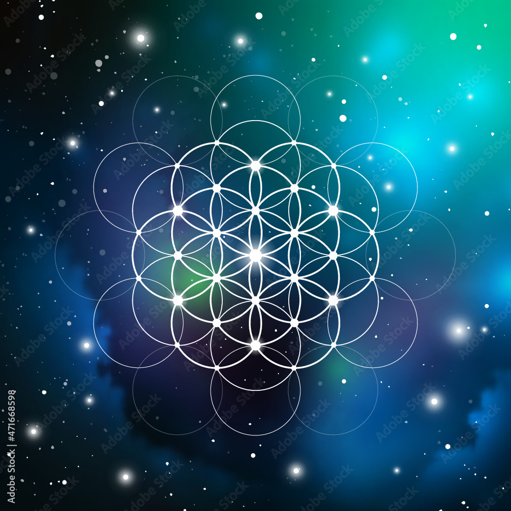 Sacred geometry tree of life ancient symbol vector illustration with ...