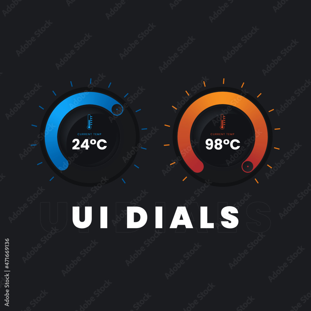 Control knob used for regulating. Dashboard UI and UX Kit. Control ...