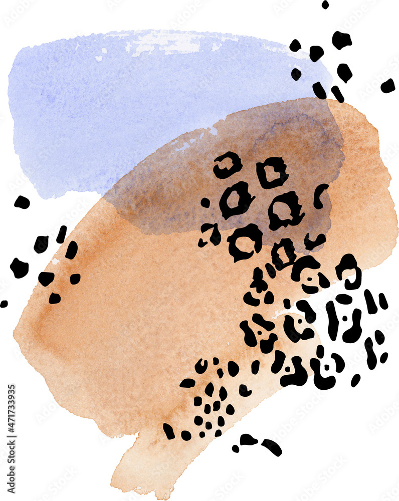 watercolor animal print abstract art clipart, leopard print sublimation ...
