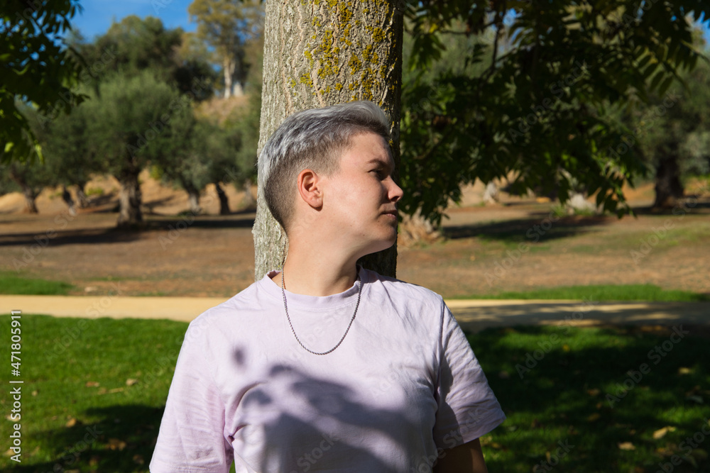 gender non-binary and androgynous person doing different postures and ...