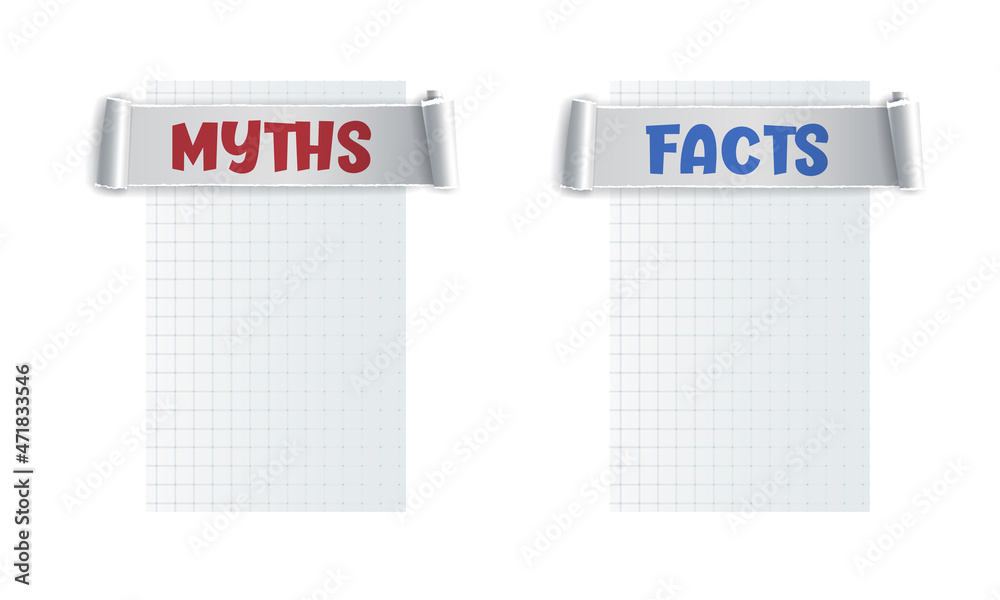 Myths and facts sign. Myths vs Facts header design with frame for text ...