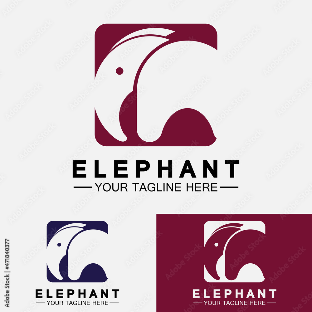 Elephant Logo Vector Illustrator Design Template Stock Vector | Adobe Stock