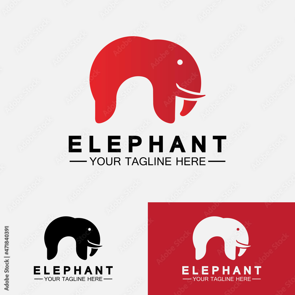 Elephant Logo Vector Illustrator Design Template Stock Vector | Adobe Stock