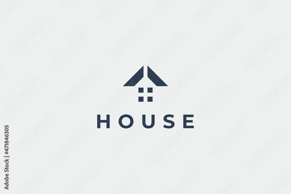 Stock-Vektorgrafik „Simple House Logo. Geometric Roof with Square ...
