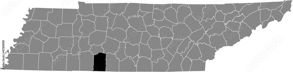 Black highlighted location map of the Lawrence County inside gray ...