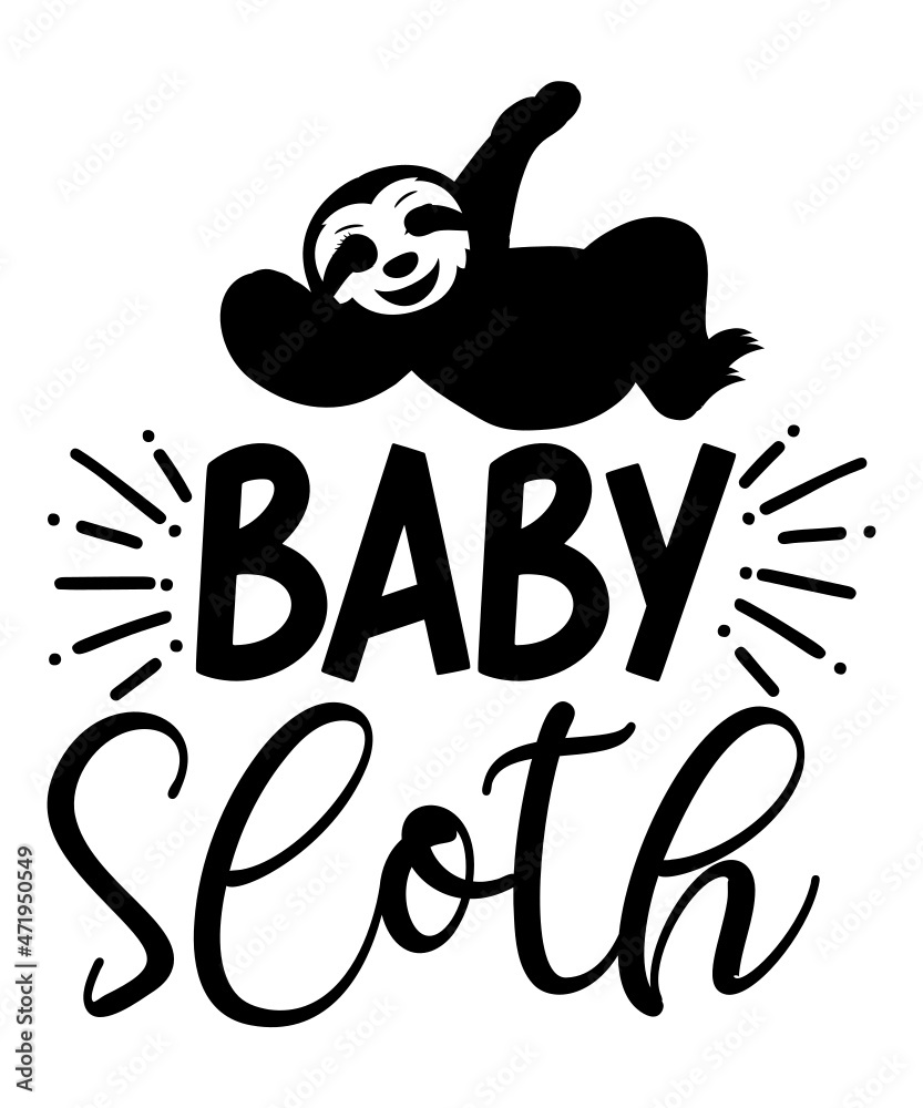 Vector de Stock Sloth Svg Bundle, Sloth Clipart, Lazy Sloth Svg, Sloth ...