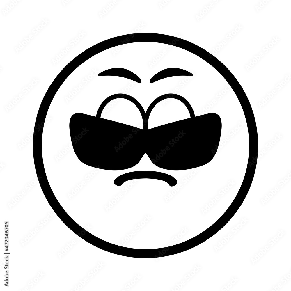 Sad surprised face. Emoji icon vector. Emoticon sign. Negative emotions ...