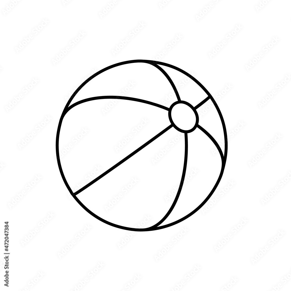 Beach ball outline icon. Clipart image isolated on white background ...