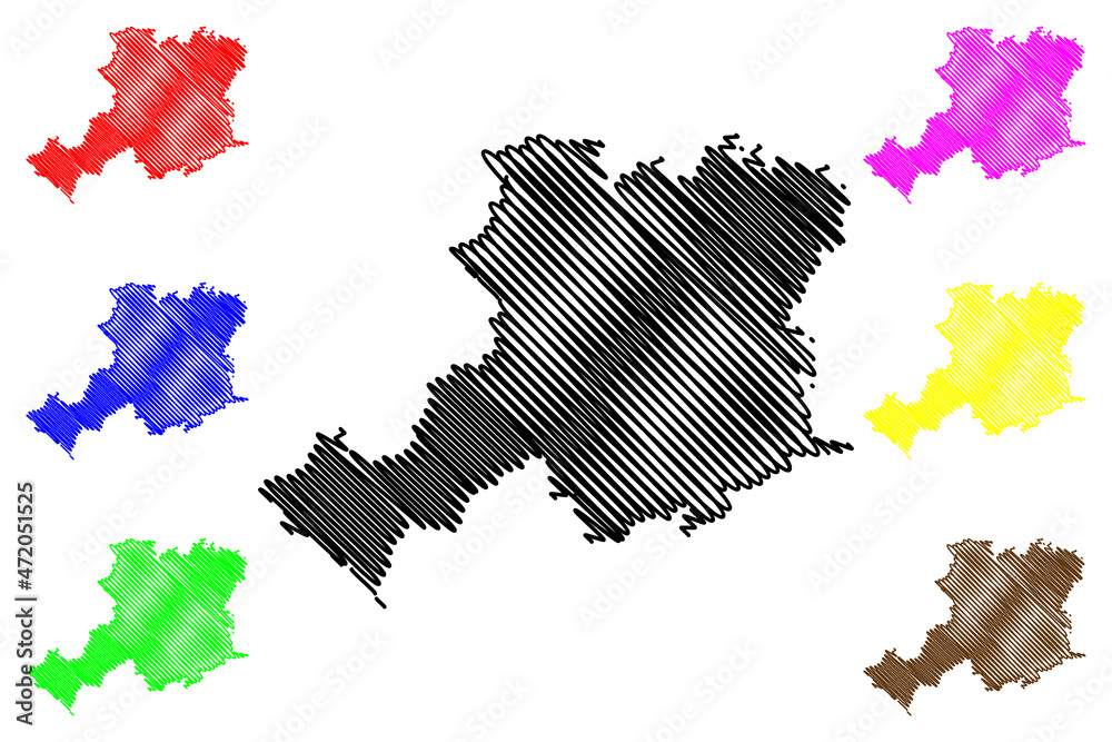 Gaya district (Bihar State, Magadh division, Republic of India) map ...