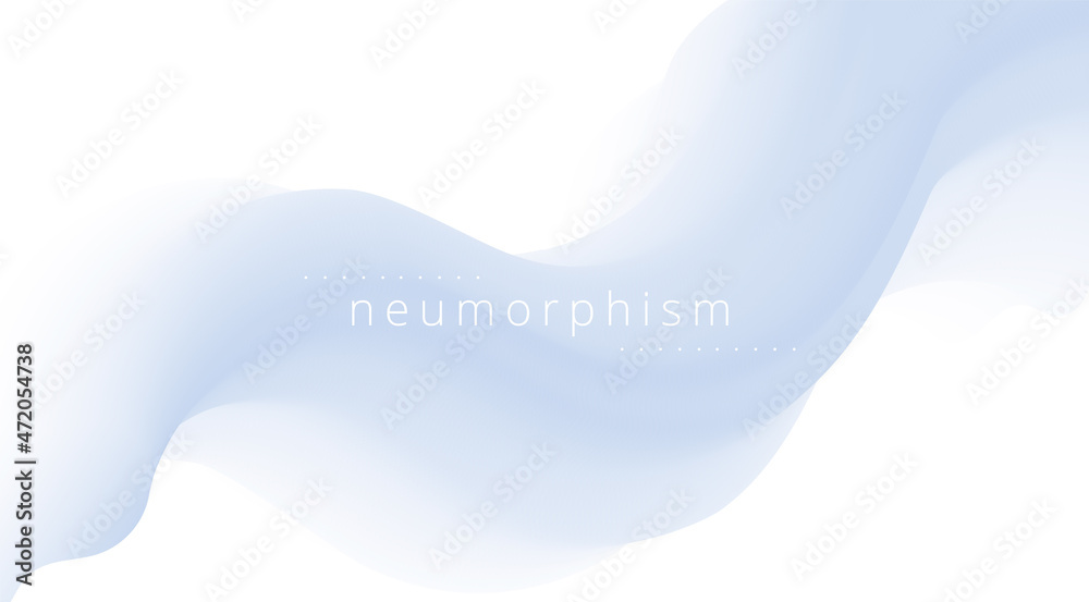 Neumorphism abstract poster with gradient soft wave. Vector neomorphic ...