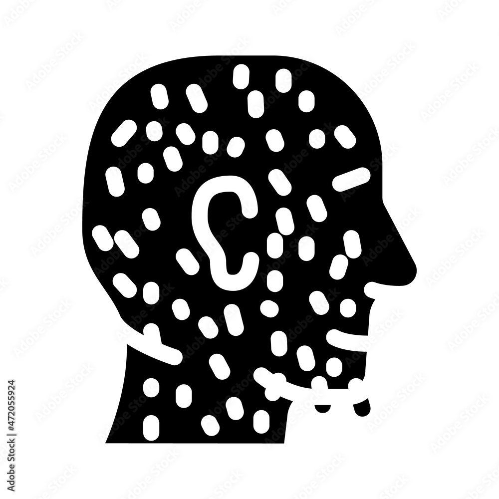 hypertrichosis skin disease glyph icon vector. hypertrichosis skin ...
