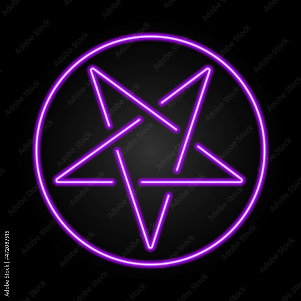 pentagram neon sign, modern glowing banner design, colorful modern ...