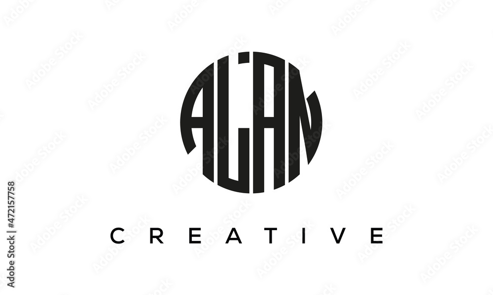 Letters ALAN creative circle logo design vector, 4 letters logo の Stock ...