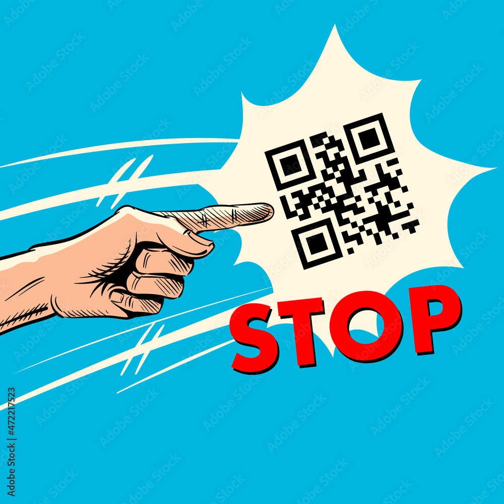 Stop QR Code sign. Vector template. Stock Vector | Adobe Stock