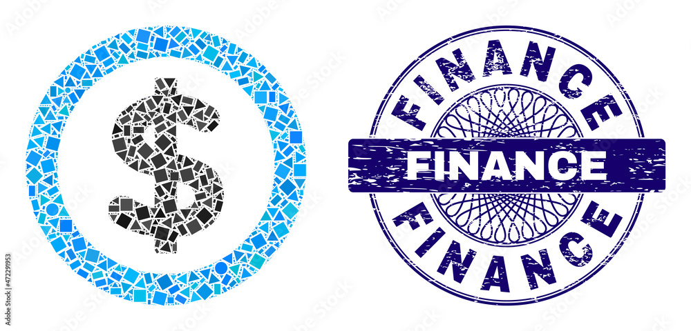 Geometric mosaic finance, and Finance textured stamp. Violet stamp seal ...