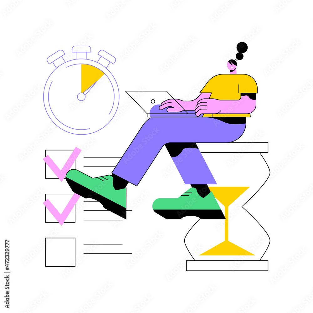 Time management abstract concept vector illustration. Time tracking ...