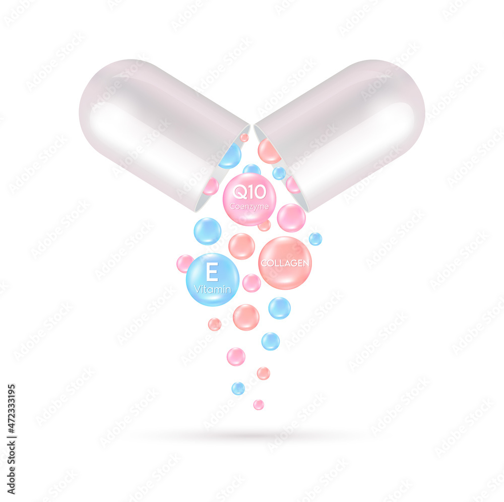 Serum capsule. Collagen, vitamin E and Coenzyme Q10. Acid toner and ...